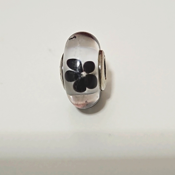 Pandora | Jewelry | Pandora Black Blossom Murano Charm | Poshmark